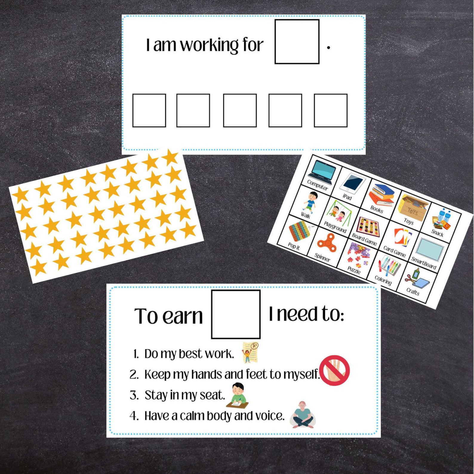 Behavior Chart | Visual Behavior Chart | Positive Reinforcement | Star ...