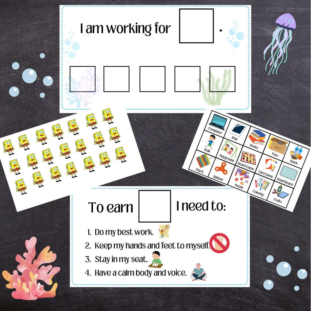 SPONGEBOB THEME Behavior Chart Visual Behavior Chart Positive ...