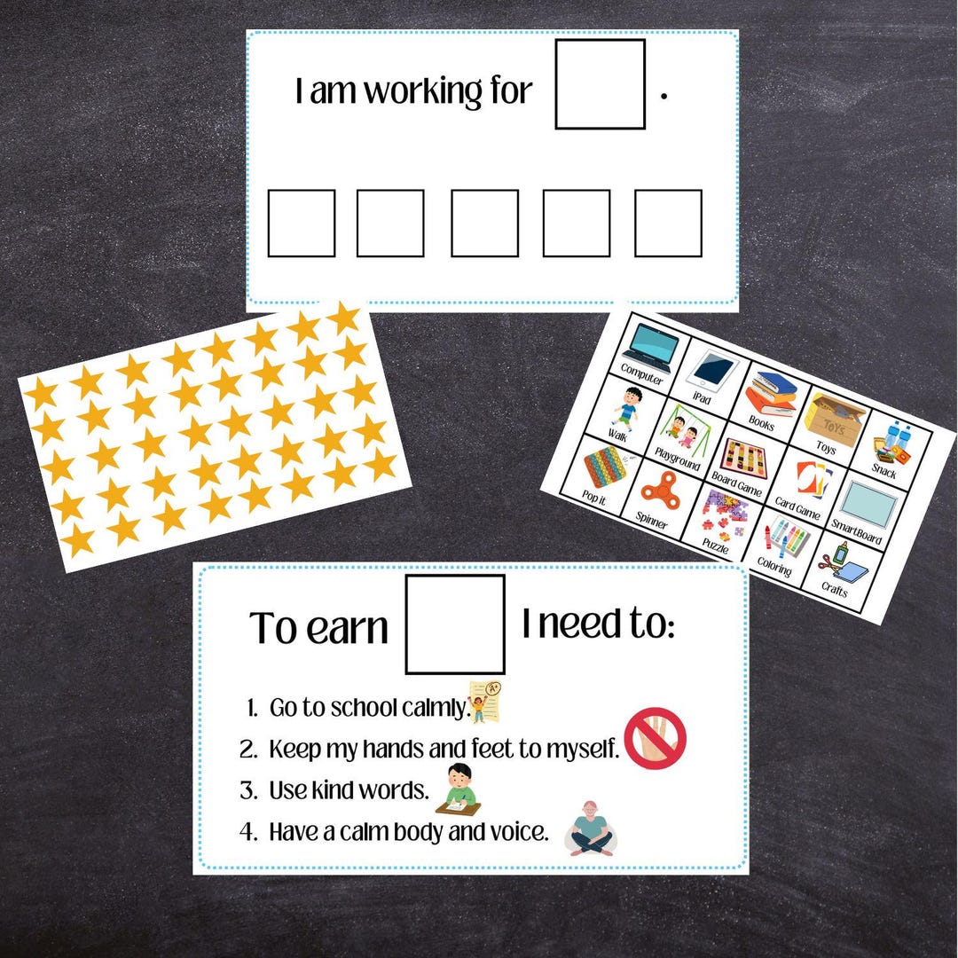Behavior Chart Visual Behavior Chart Positive Reinforcement Star Chart ...