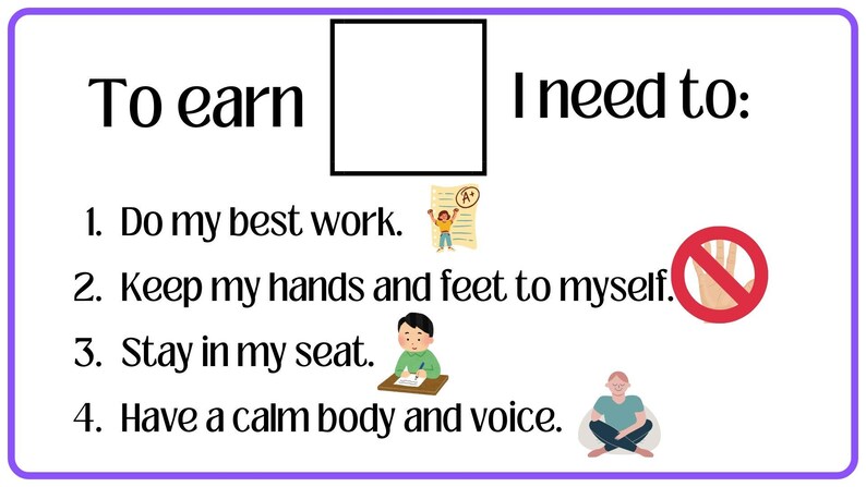 PURPLE THEME Behavior Chart Visual Behavior Chart Positive ...