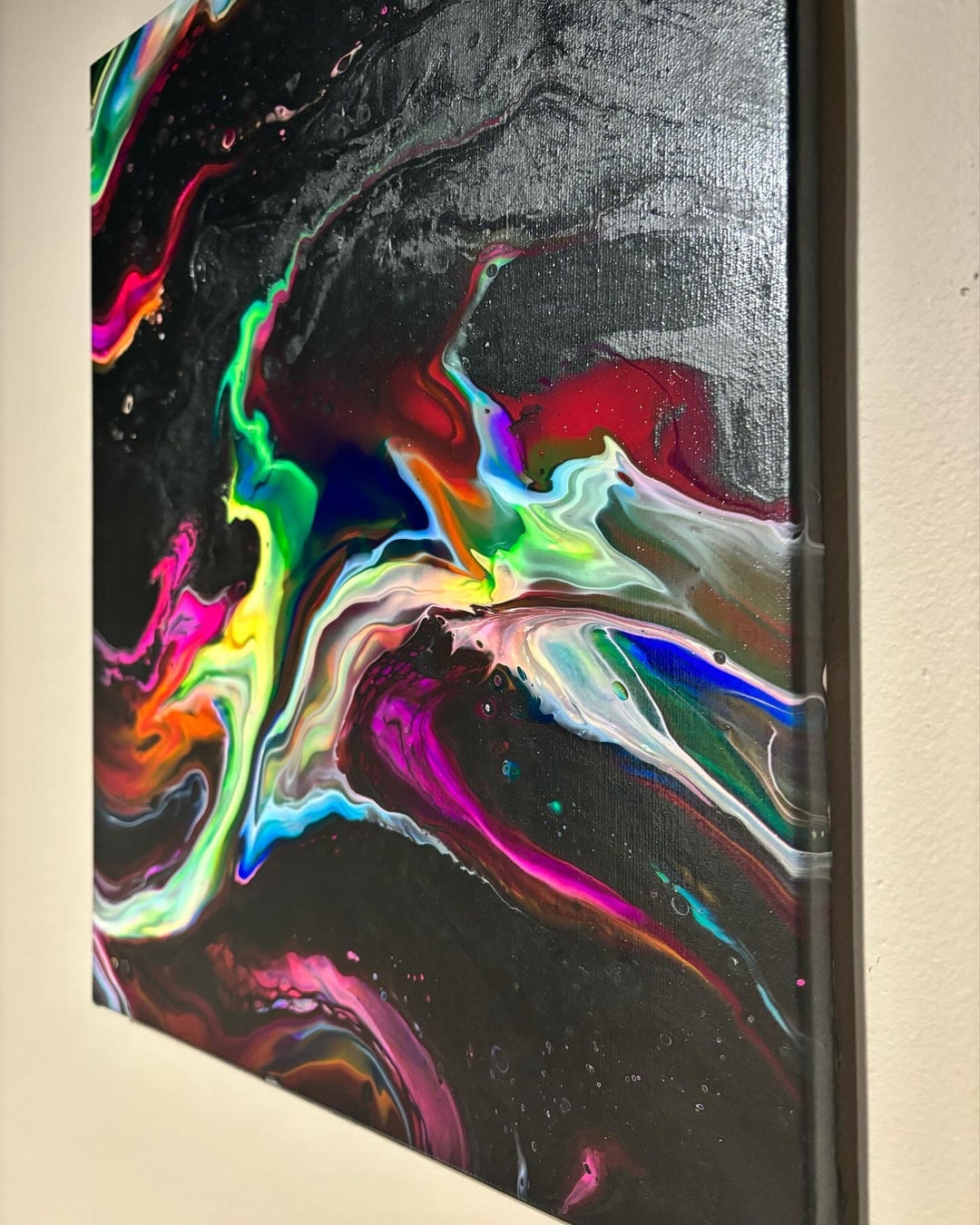 Neon Cosmos Acrylic Flow Art - Etsy