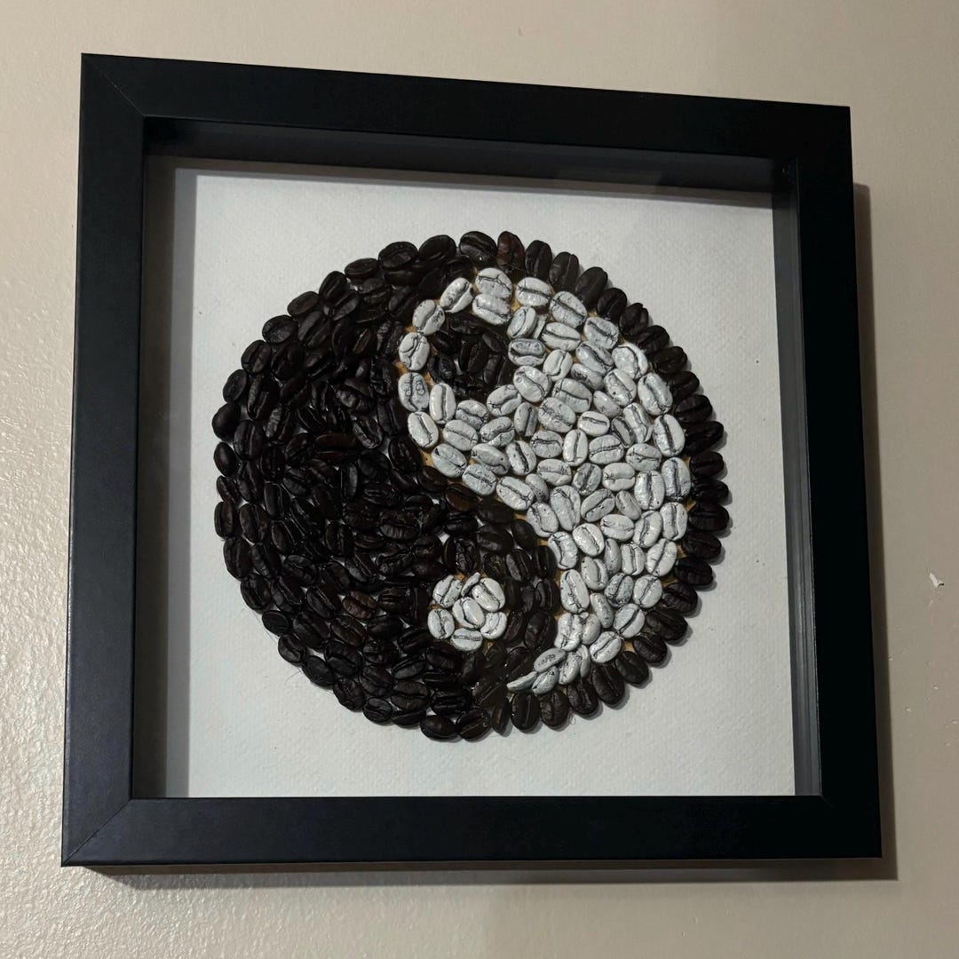 Ying Yang Coffee Bean Wall Art - Etsy