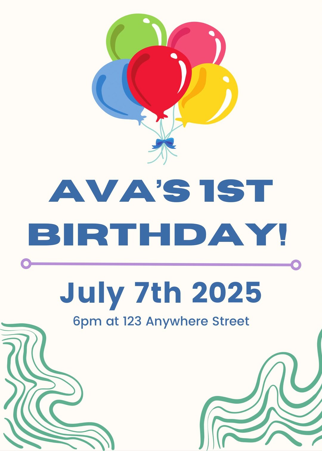 Simple Birthday Party Invitation - Etsy
