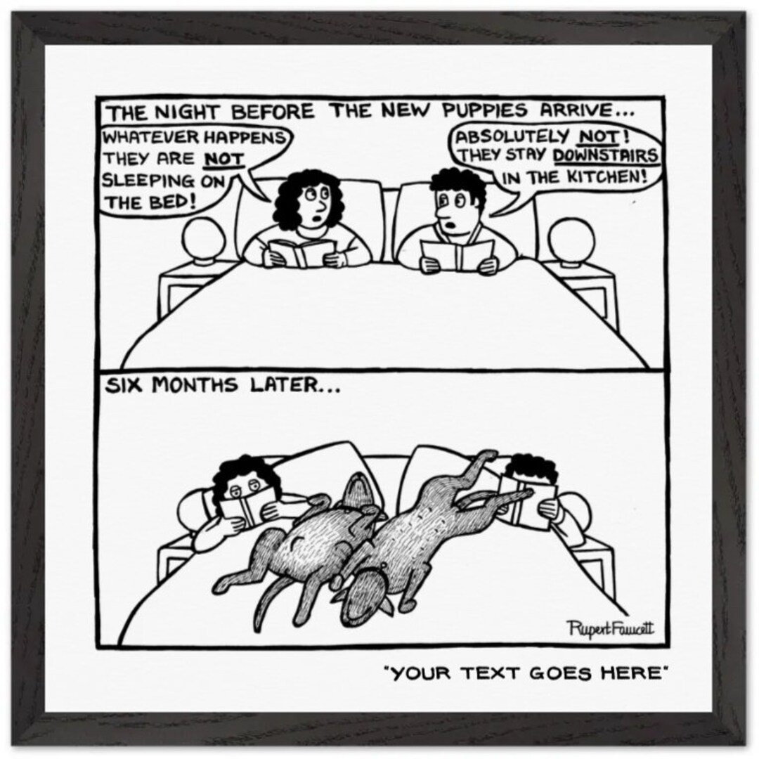 Off the Leash by Rupert Fawcett: the Night Before Premium Wooden Framed ...