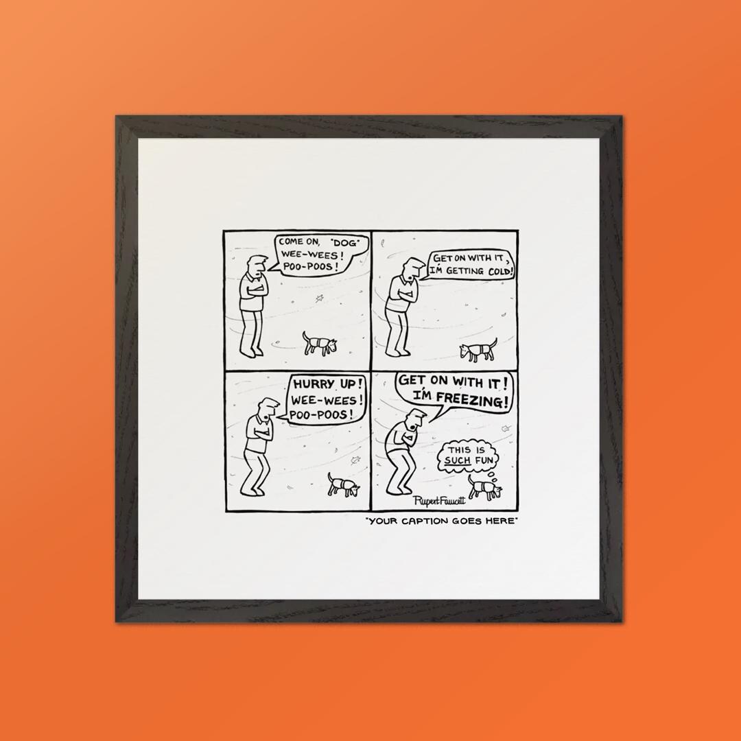 Get on With It - off the Leash Cartoons. Customizable Wooden Framed ...