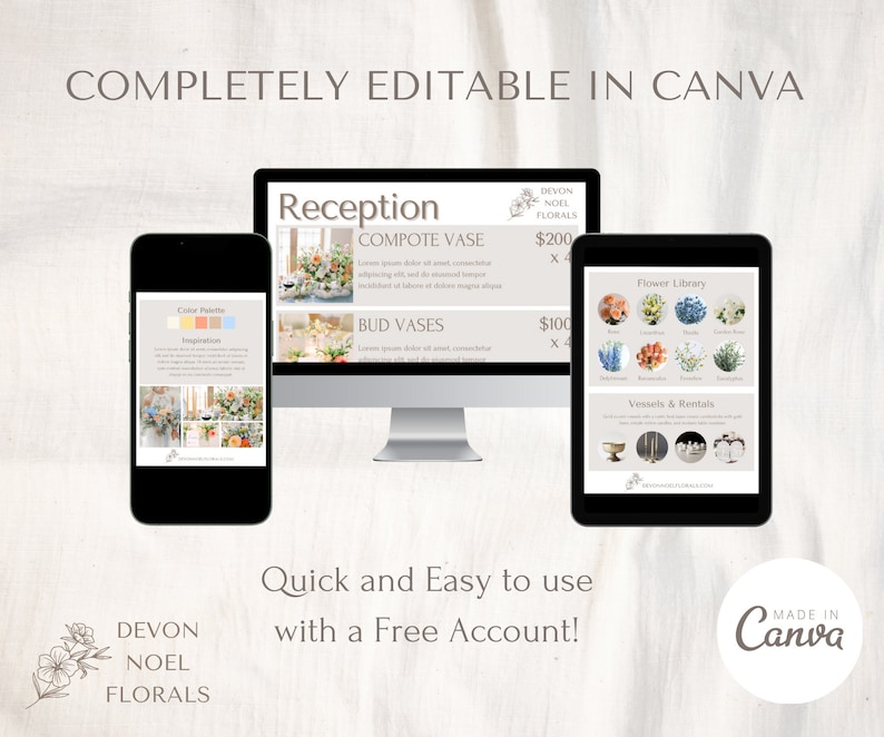 Floral Design Wedding Proposal Template: Canva Florist Template ...