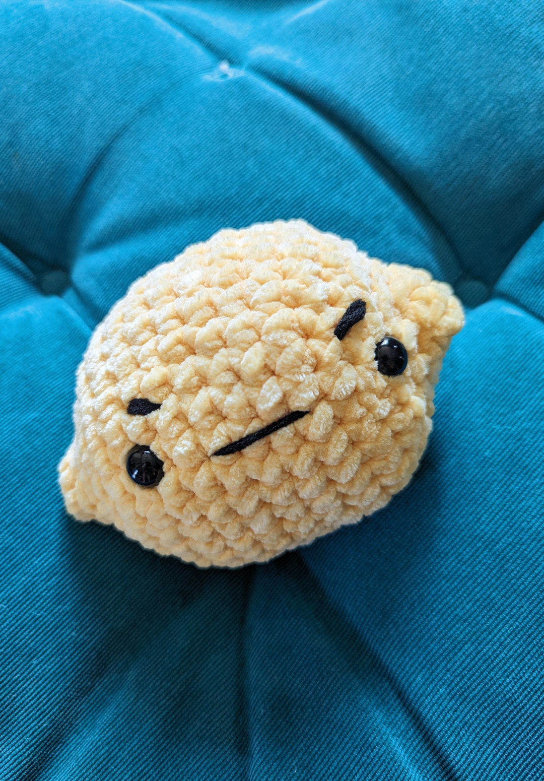 Grumpy Gus Lemon Plush Crochet Gift, Fruit, Lemon Crochet - Etsy