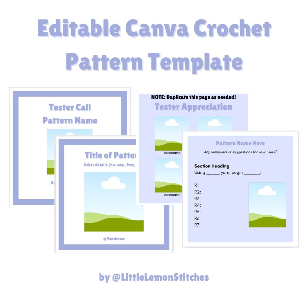 Editable Canva Template for Beginner Crochet Pattern Writers | Digital ...