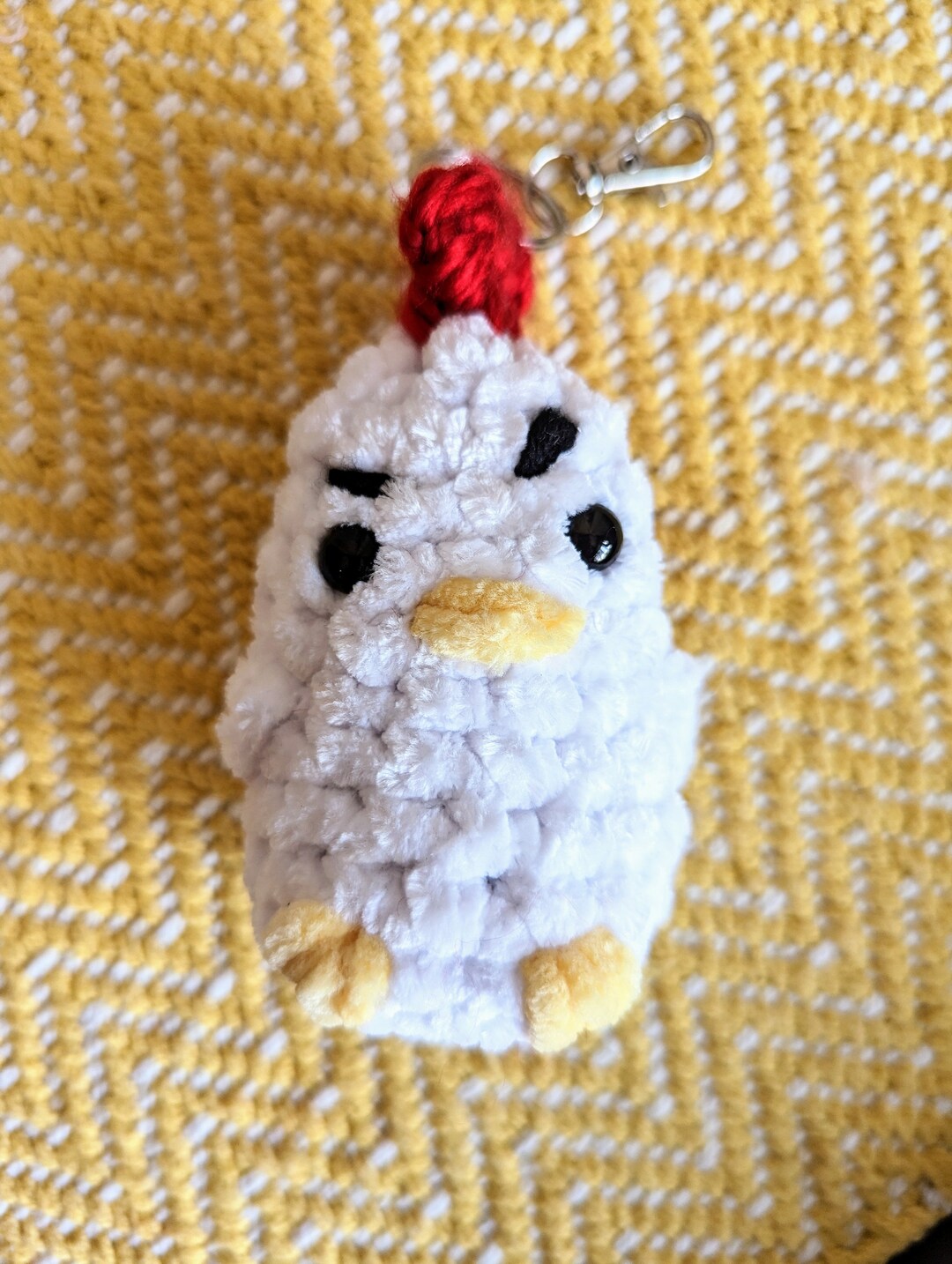 Bartholomew the Grumpy Chicken Keychain - Etsy