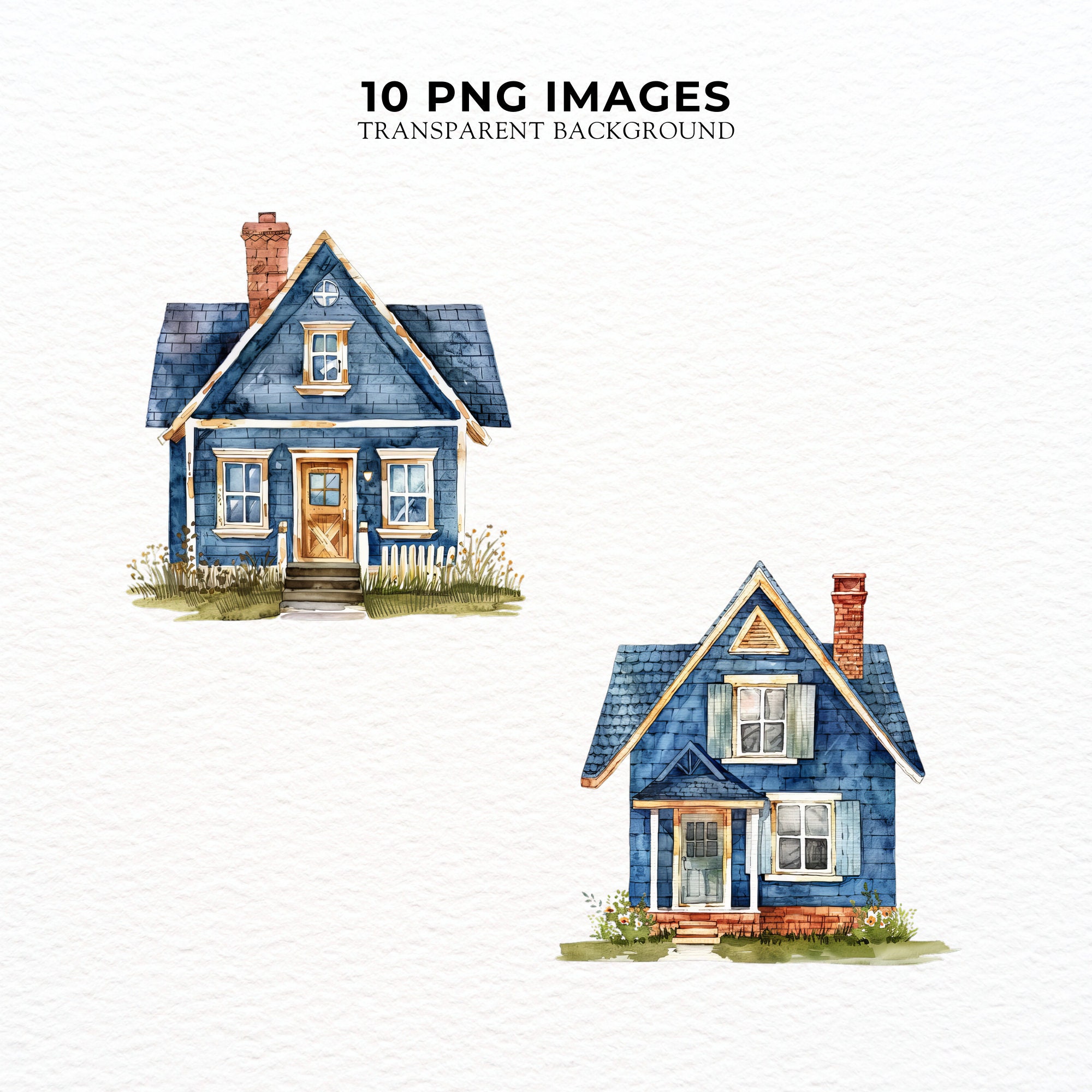 Watercolor Houses Clipart, Home Clipart, Watercolor Home Clipart ...