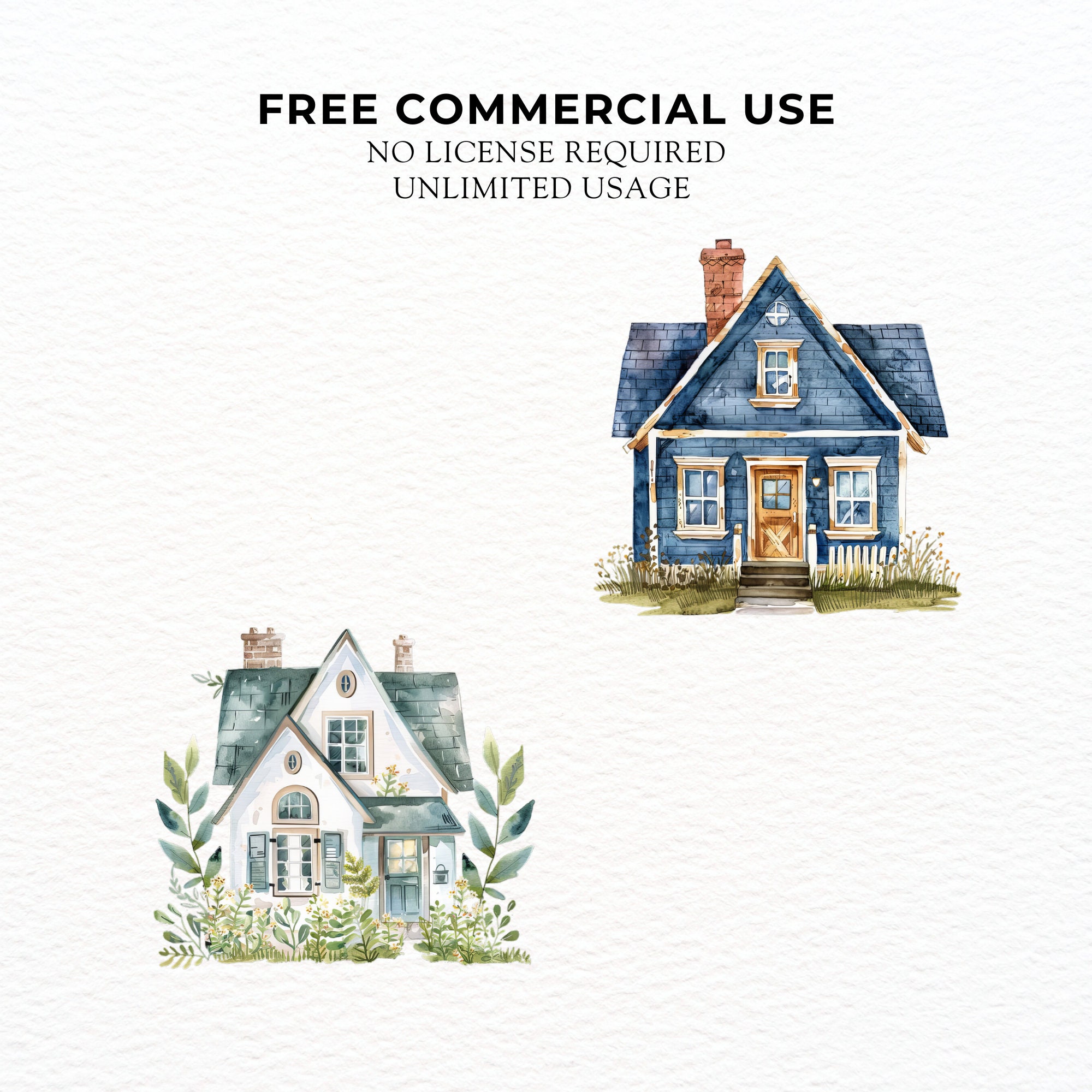 Watercolor Houses Clipart, Home Clipart, Watercolor Home Clipart ...