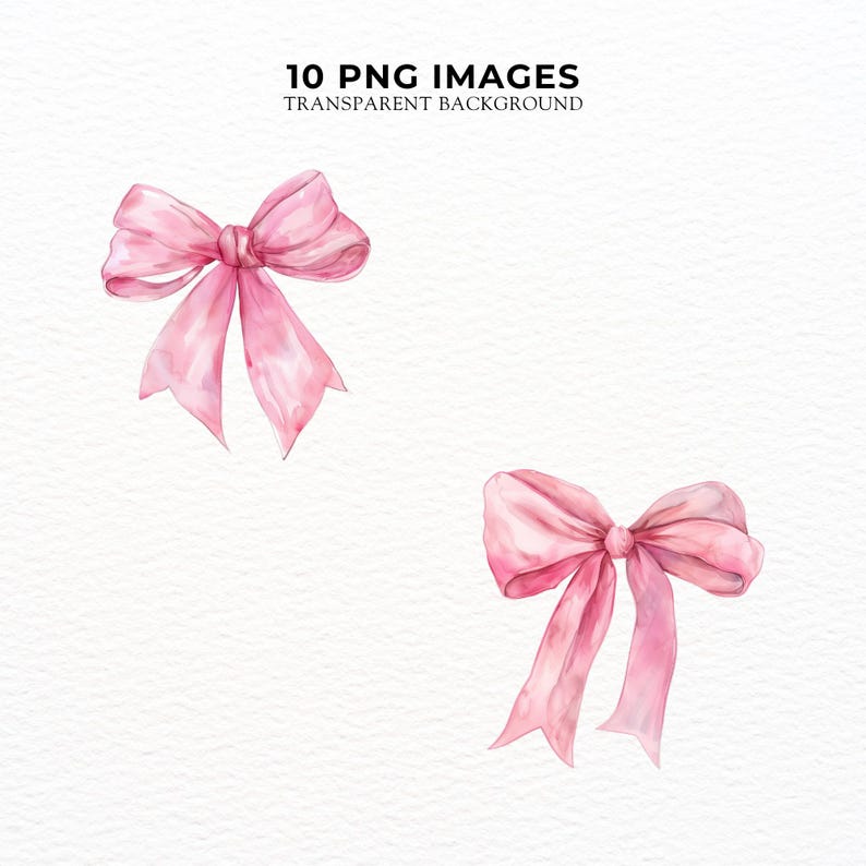 Watercolor Pastel Pink Bows Clipart PNG, Coquette Pink Bows, Pastel ...