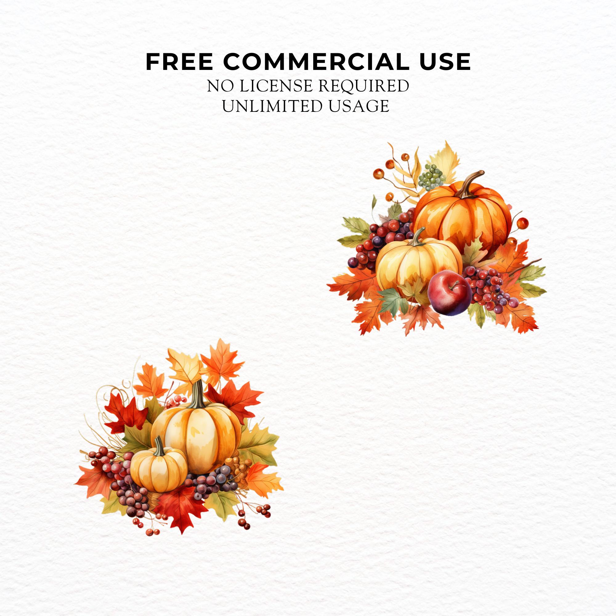 Autumn Clipart Bundle, Fall Clipart, Watercolor Autumn PNG, Printable ...