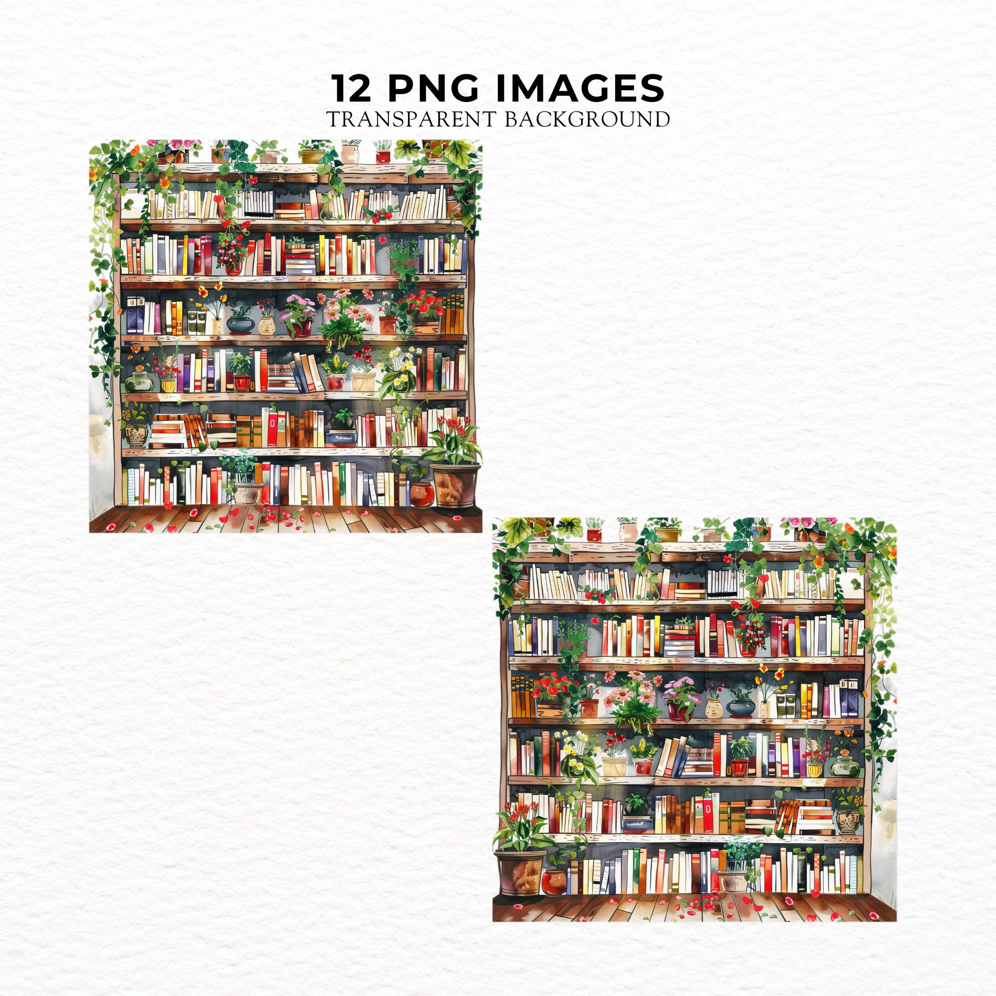 12 Watercolor Cute Bookstore Clipart, Cute Bookstore, Printable ...