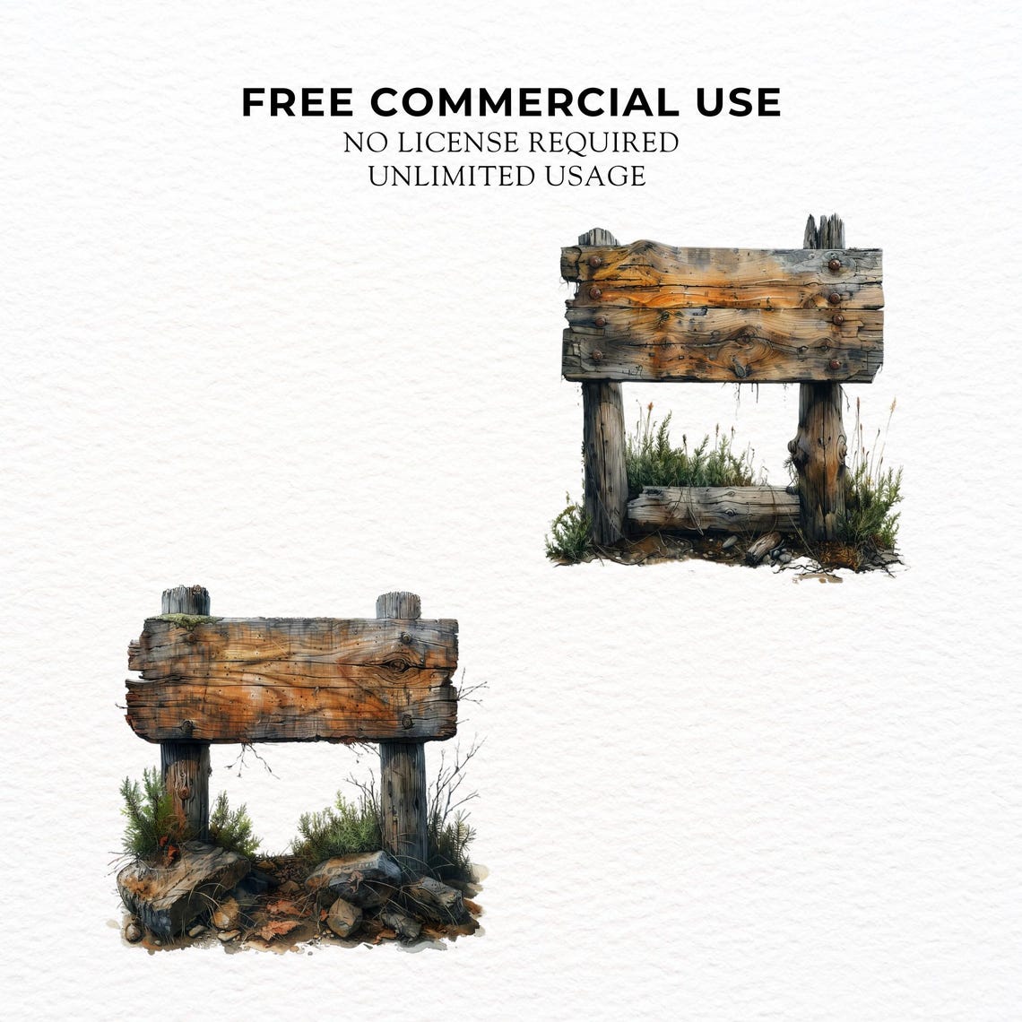 Watercolor Wooden Sign Clipart, Wood Plank, Sign Illustration, Wood ...