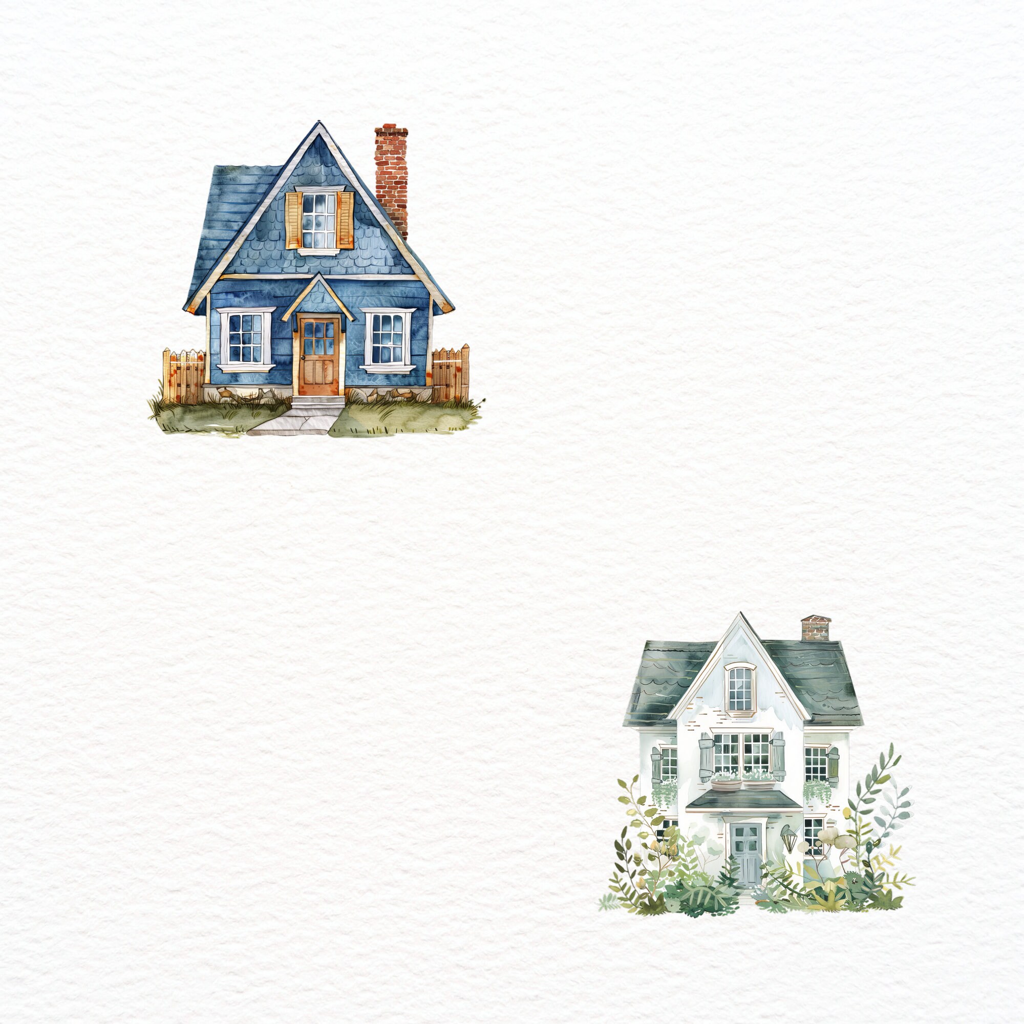 Watercolor Houses Clipart, Home Clipart, Watercolor Home Clipart ...