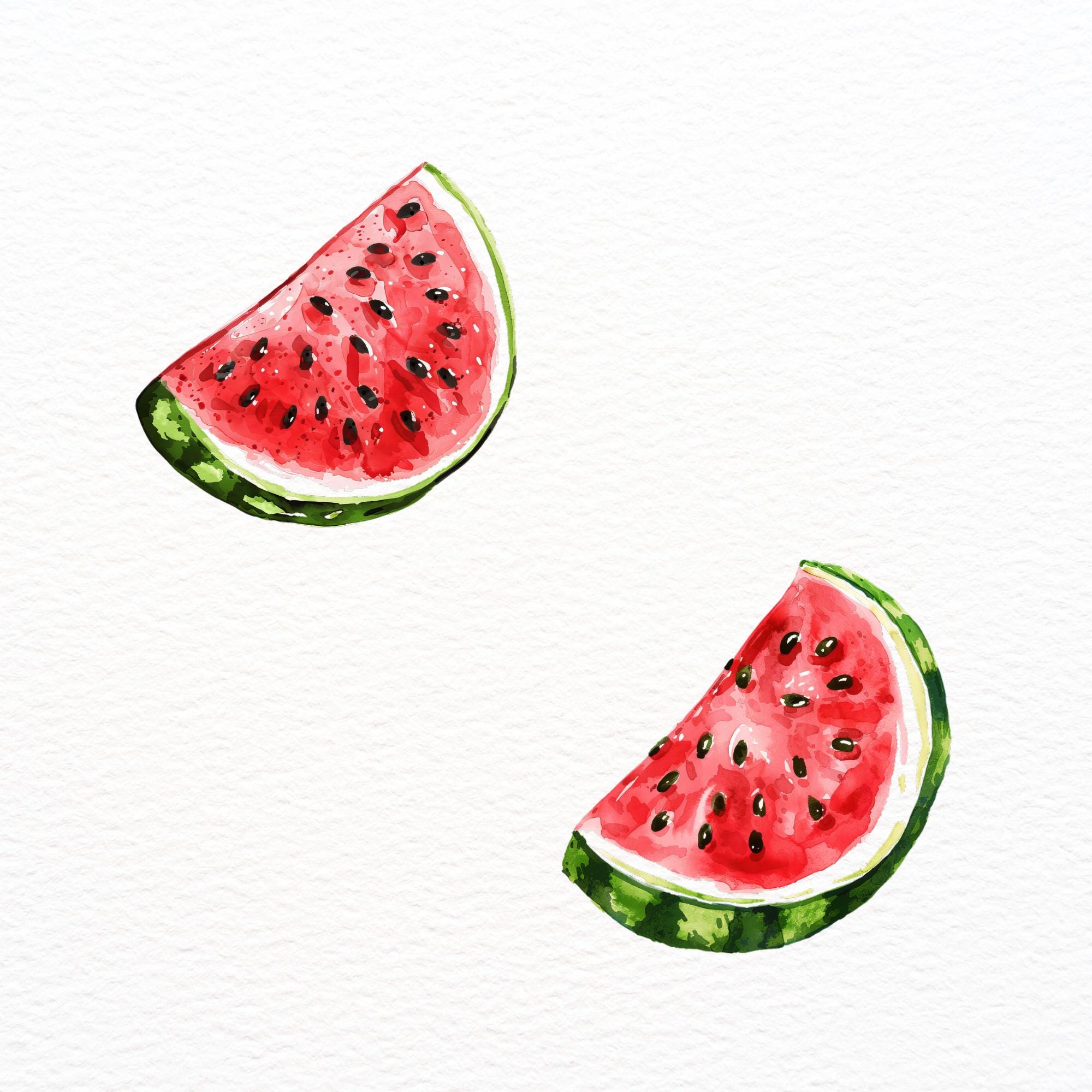 10 Watercolor Watermelons Clipart Bundle, Cute Food, Printable ...