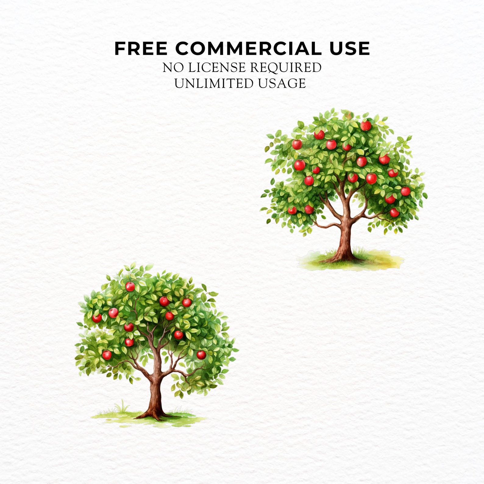 11 Apple Tree Clipart, Apple Tree Clipart, Printable Watercolor Clipart ...