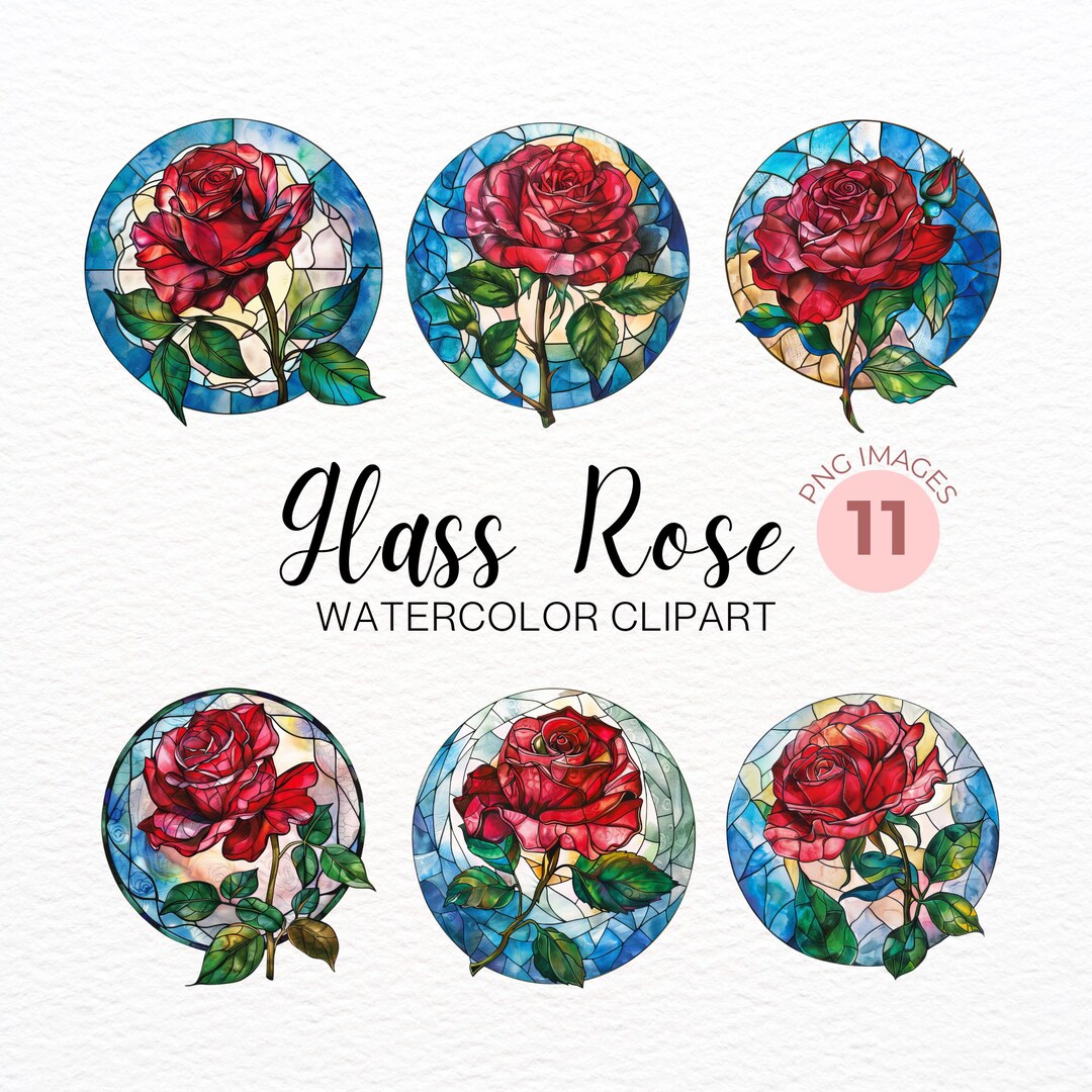 11 Floral Stained Glass Seamless Patterns, Stained Glass Digital ...