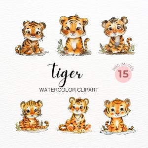 Tiger Clipart Cute Tiger PNG, Animal Clipart Safari, Printable ...