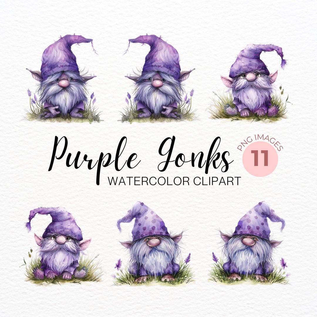 Gnome Clipart, Cute Gnome, Happy Gnome, Printable Watercolor Clipart ...