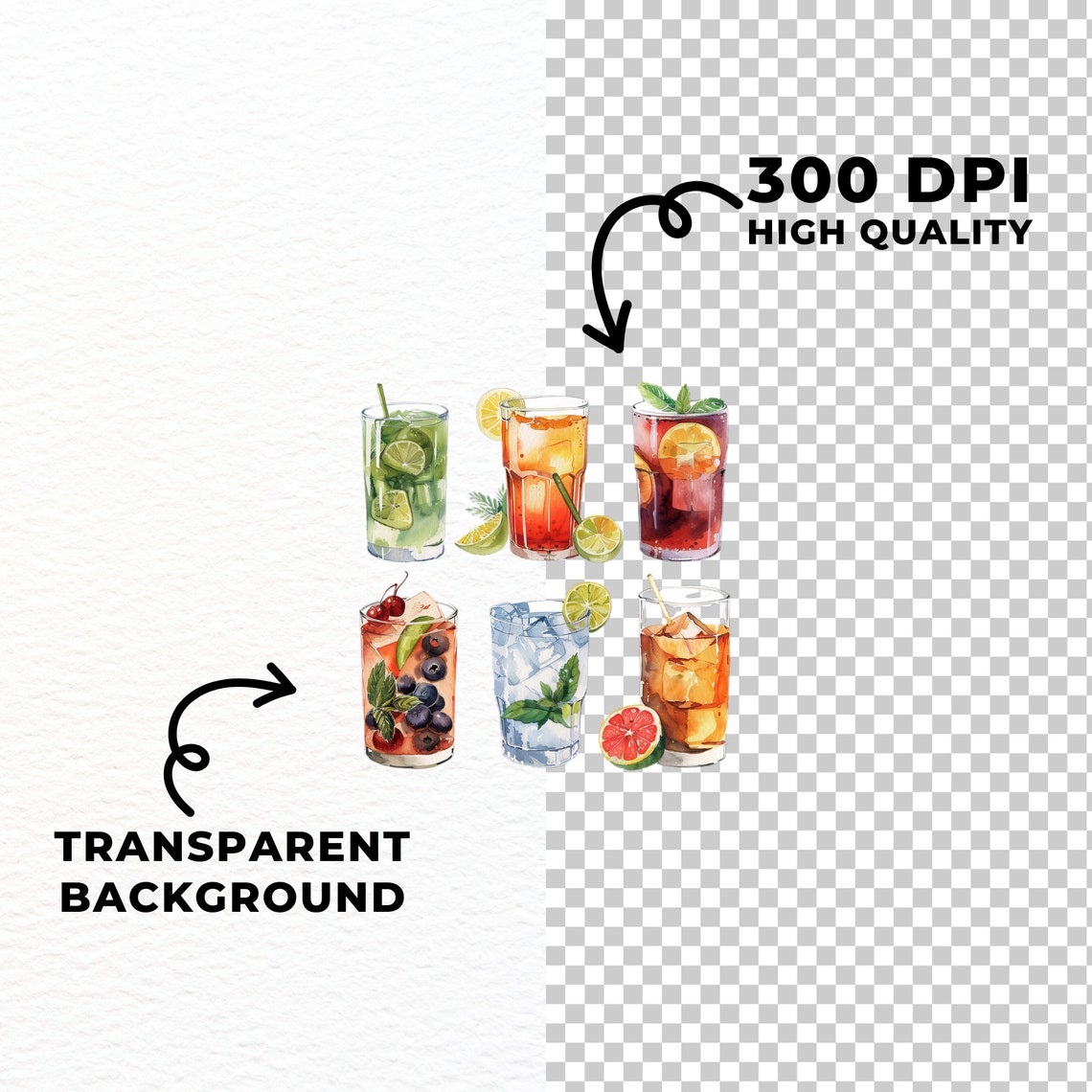 Cocktail Glass PNG, Watercolor Drink Clipart, Bar Drink Clipart , Drink ...