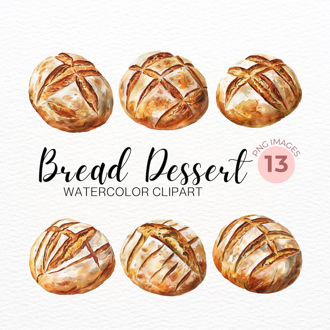 13 Watercolor Bread Clipart, Bread Clipart, Printable Watercolor ...