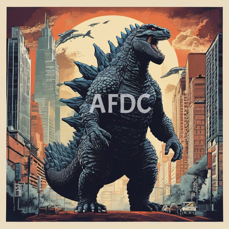 Vintage Godzilla Art Print 1: Roaring Nostalgia Into Your Space - Etsy