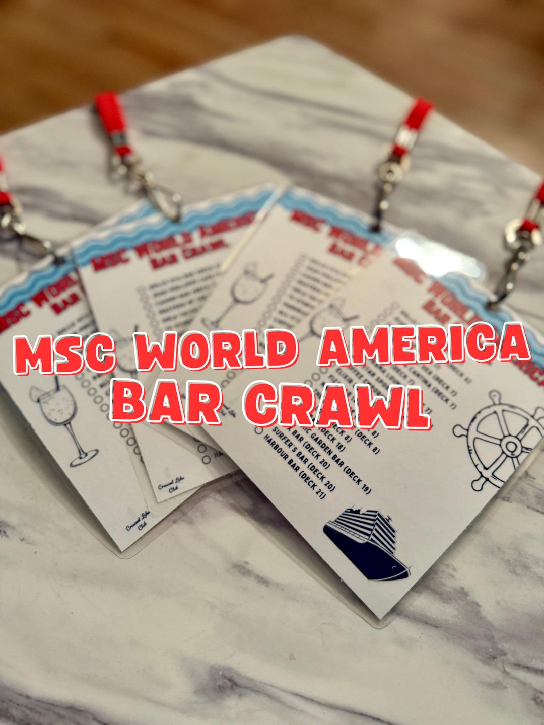MSC World America Bar Crawl Lanyard | Cruise Bar Passport & Drink ...