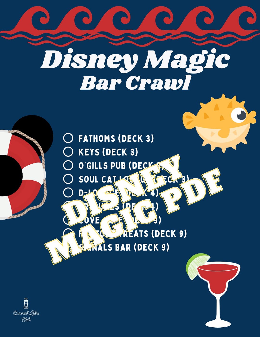 Disney Magic Bar Crawl Checklist Digital PDF Download - Etsy