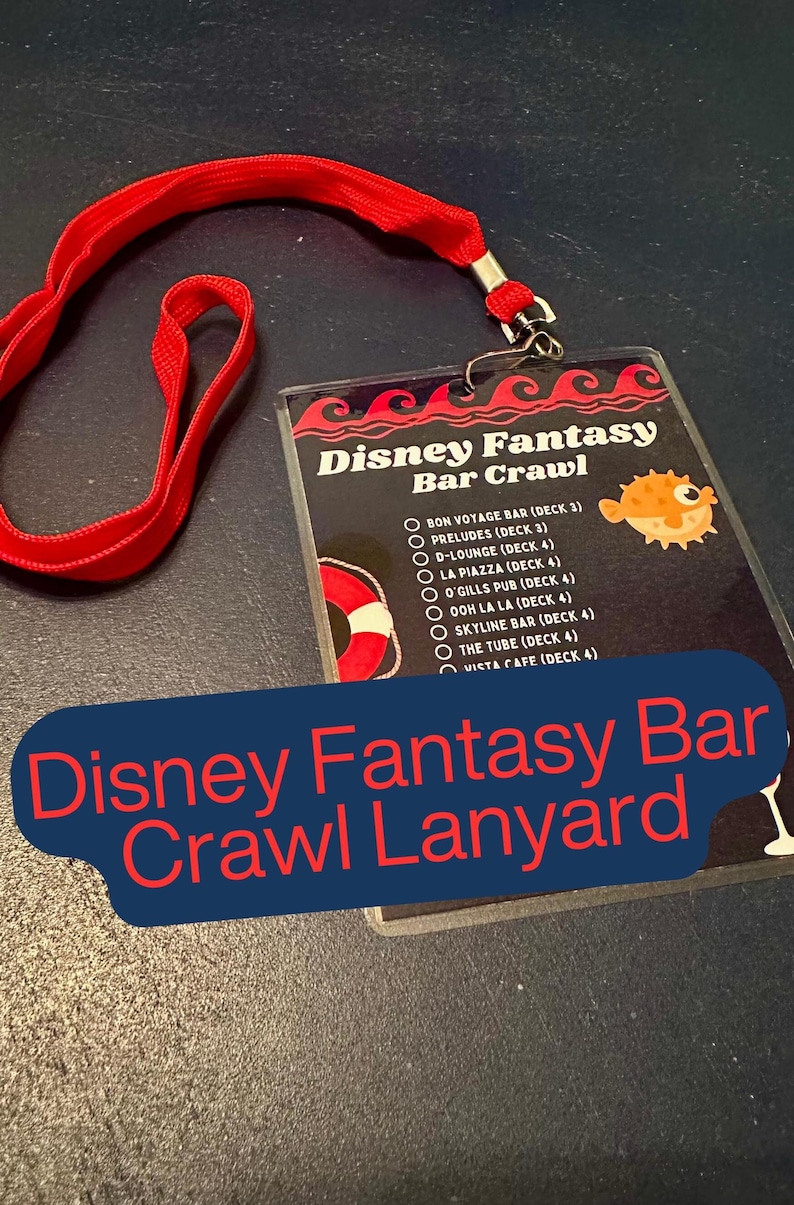 Sip, Sail, Repeat! Disney Fantasy Bar Crawl Lanyard – Disney Cruise ...