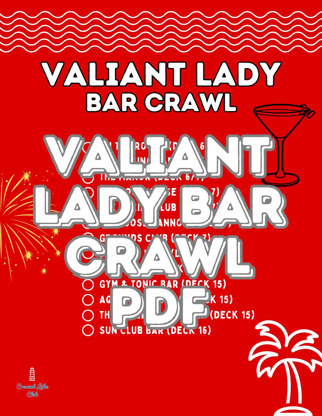 Virgin Voyages Valiant Lady Bar Crawl Downloadable PDF - Etsy