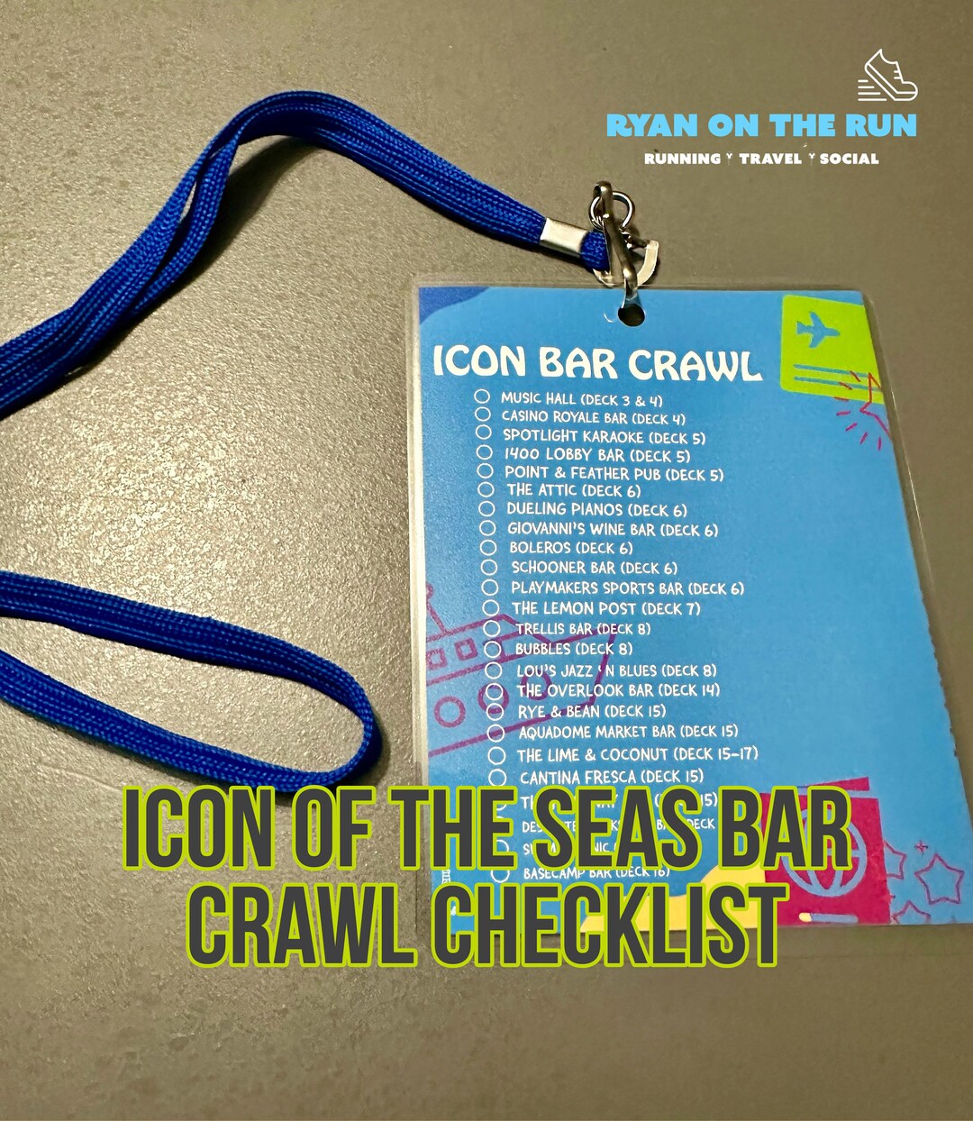 Icon of the Seas Bar Crawl Checklist Downloadable PDF - Etsy
