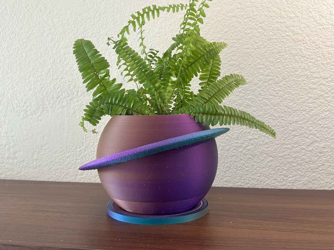 Large Planet Planter | Unique Cosmic Pot | Dreamy Celestial Plant Pot ...