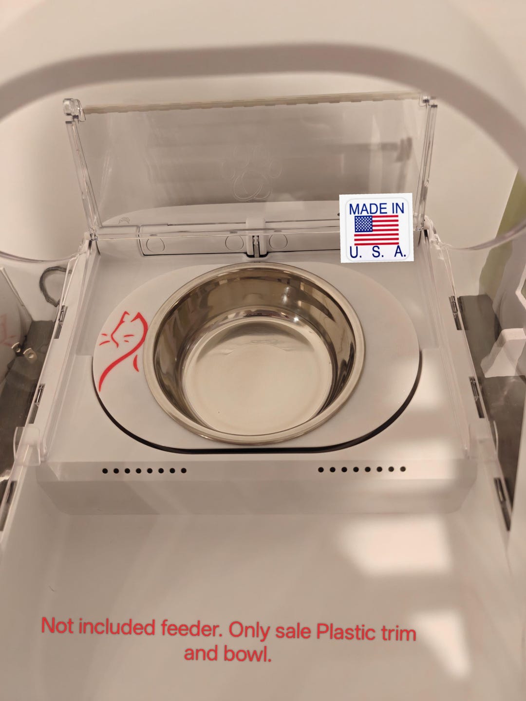 3D Printed Adapter With Large Stainless Steel Bowls – Fits Surefeed ...