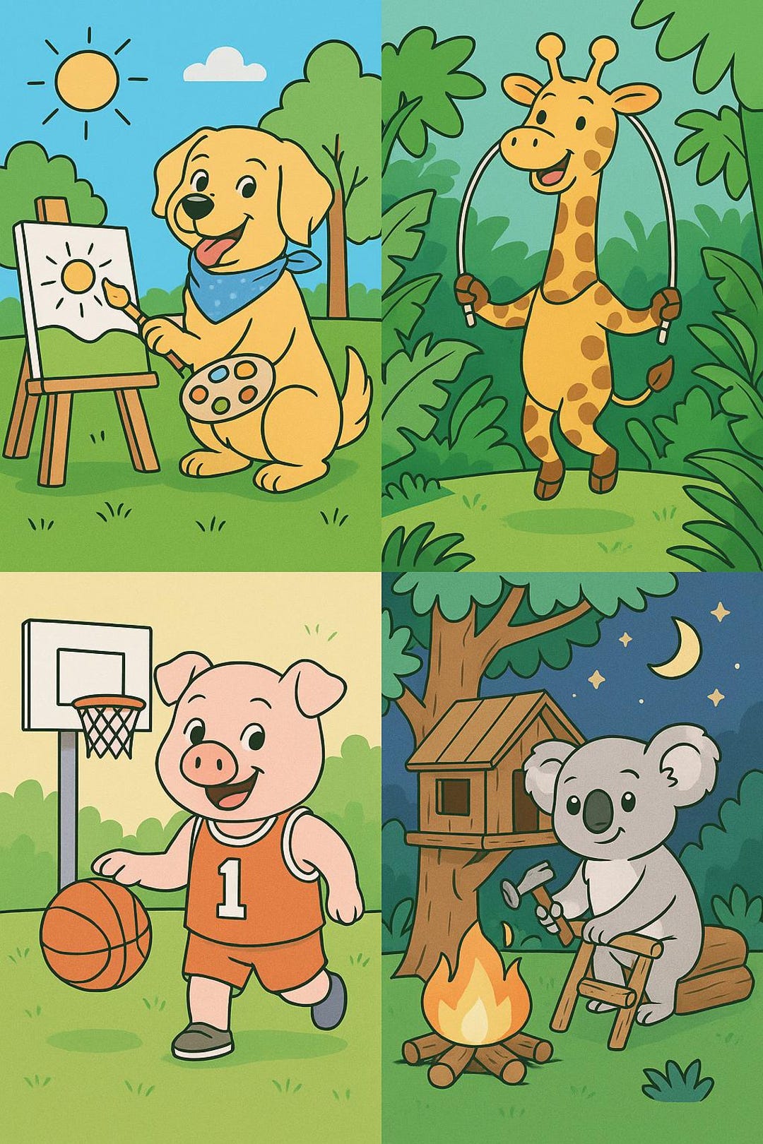 Funny Kids Coloring Book- Printable PDF 12 Hilarious Animal Pages for ...