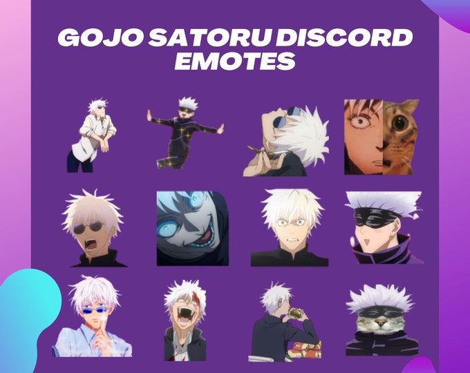 Gojo Satoru Jujutsu Kaisen Emotes Emoji Set for Discord Twitch Anime ...