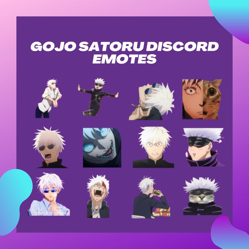 Gojo Satoru Jujutsu Kaisen Emotes Emoji Set for Discord Twitch Anime ...