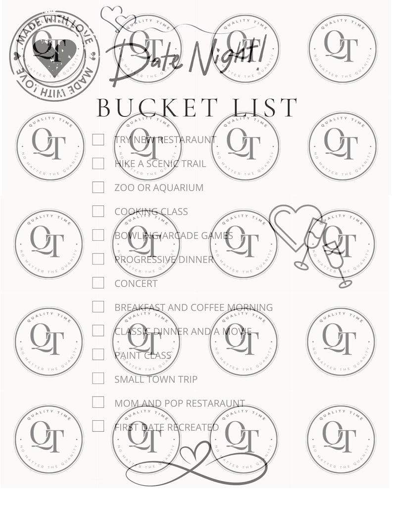 Date Night Bucket List - Etsy