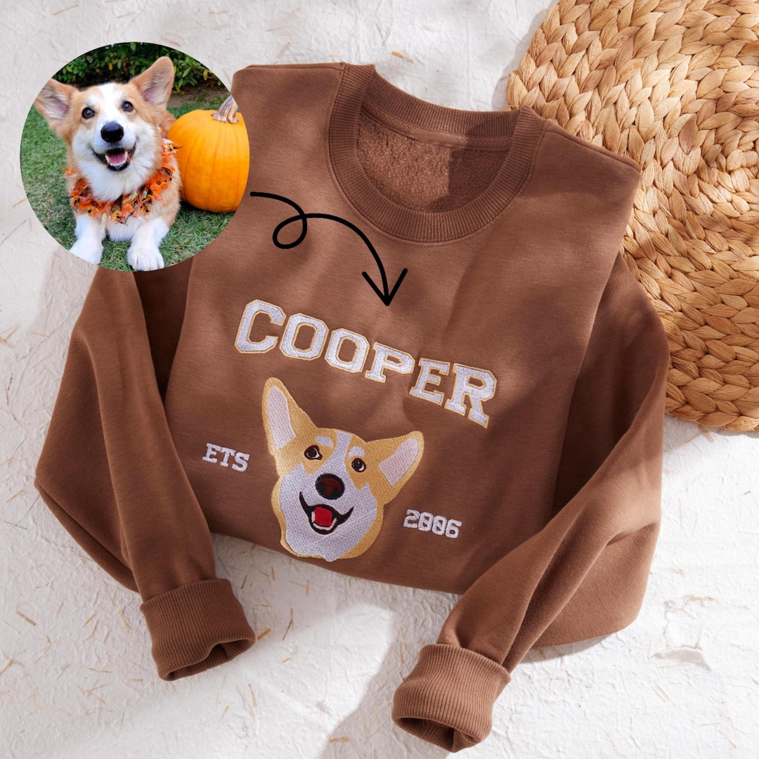 Pet Embroidered Sweatshirt,custom Embroidered Dog Sweatshirt, Custom ...
