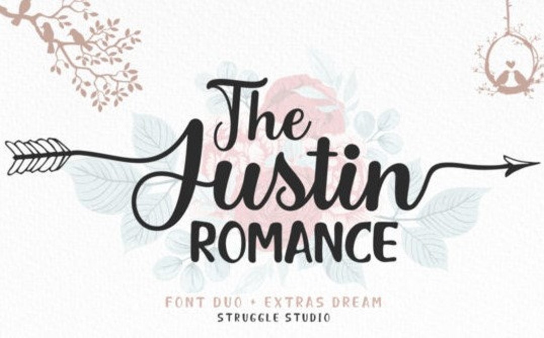 The Justin Romance Font, Retro Font, Vintage Font, Groovy Font ...