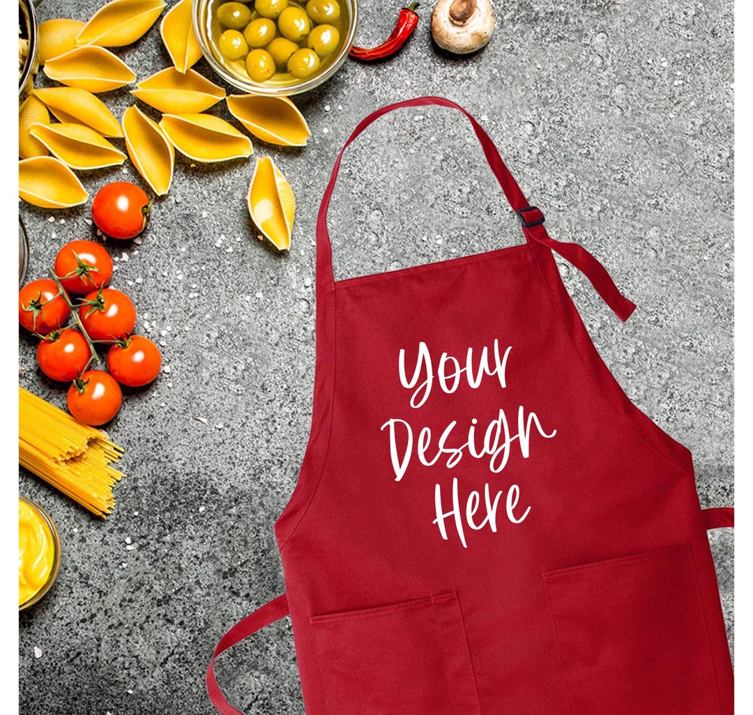 Personalized Logo Apron With Pockets,custom Text Apron,picture Chef ...