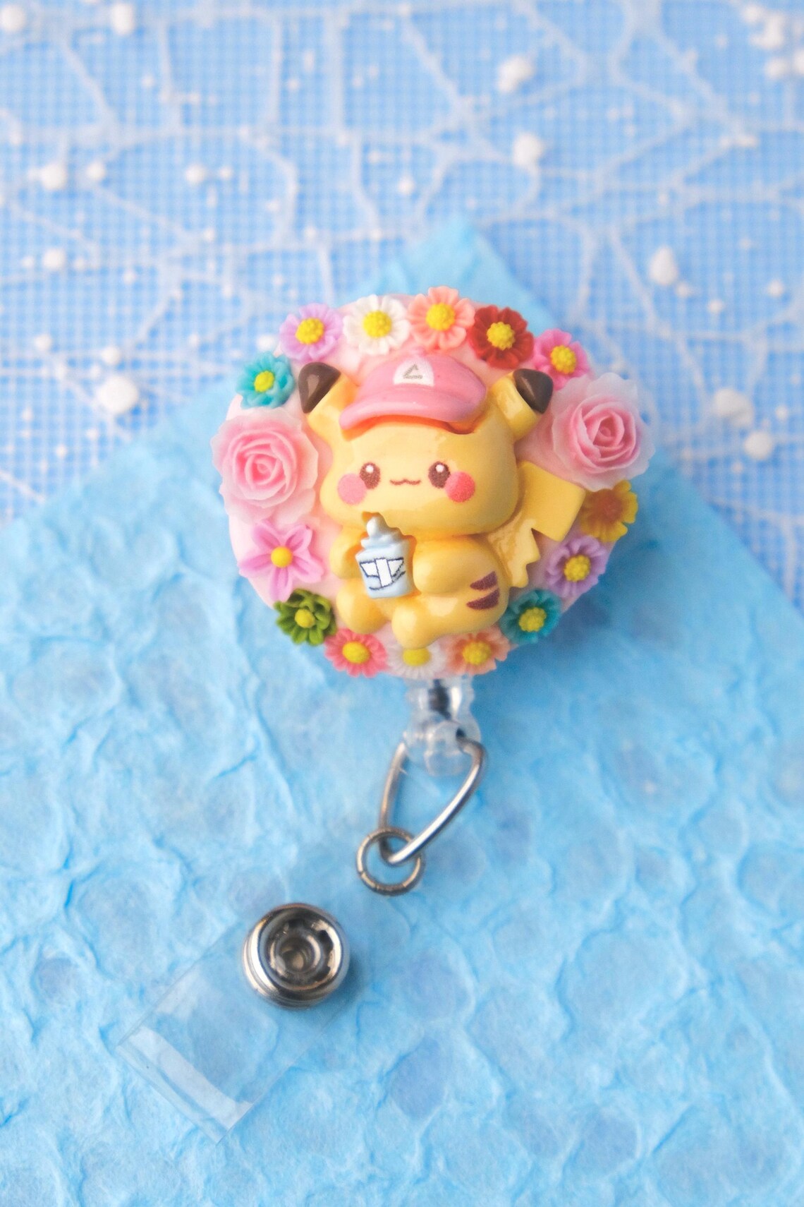 Pikachu Decoden Kawaii Cute, Pokemon, Retractable Badge Reel, Swivel ...