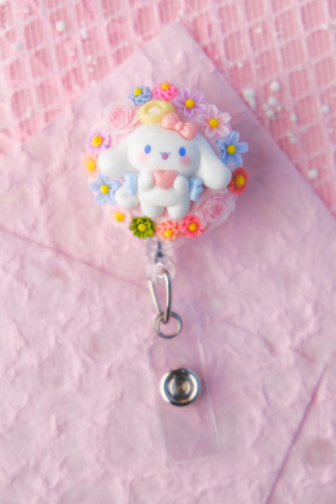 Cinnamoroll Decoden Kawaii Cute, Retractable Badge Reel, Belt Clip ...