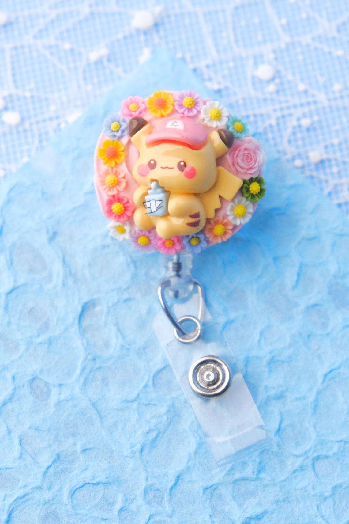 Pikachu Decoden Kawaii Cute, Pokemon, Retractable Badge Reel, Swivel ...