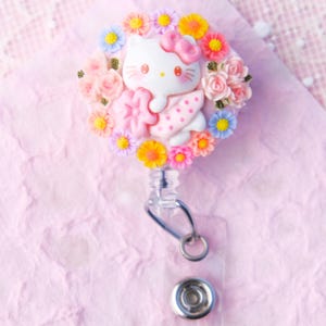 Hello Kitty Decoden Kawaii Cute, Retractable Badge Reel, Belt Clip ...