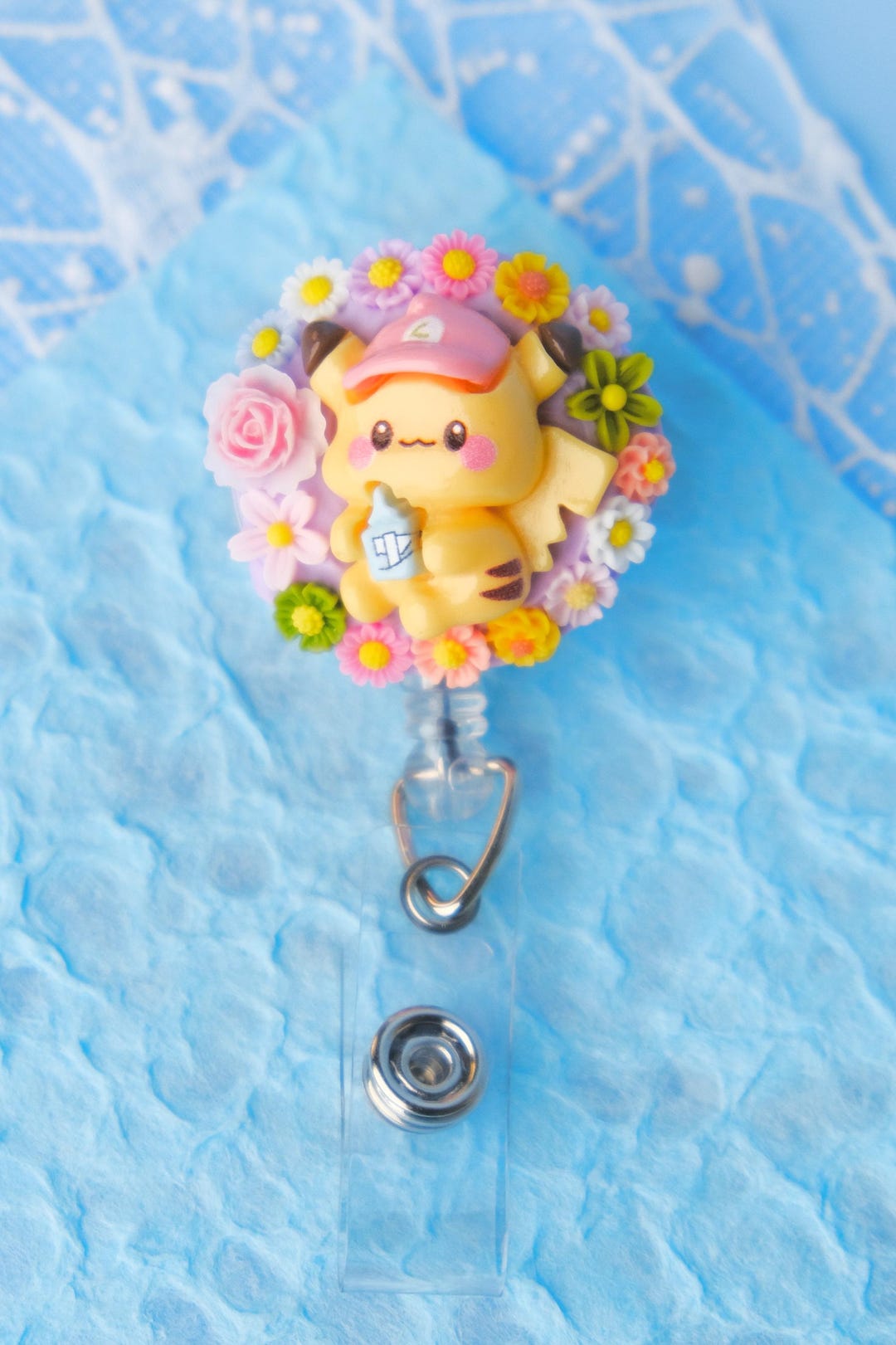 Pikachu Decoden Kawaii Cute, Pokemon, Retractable Badge Reel, Swivel Alligator Clip, Nurse, New ...