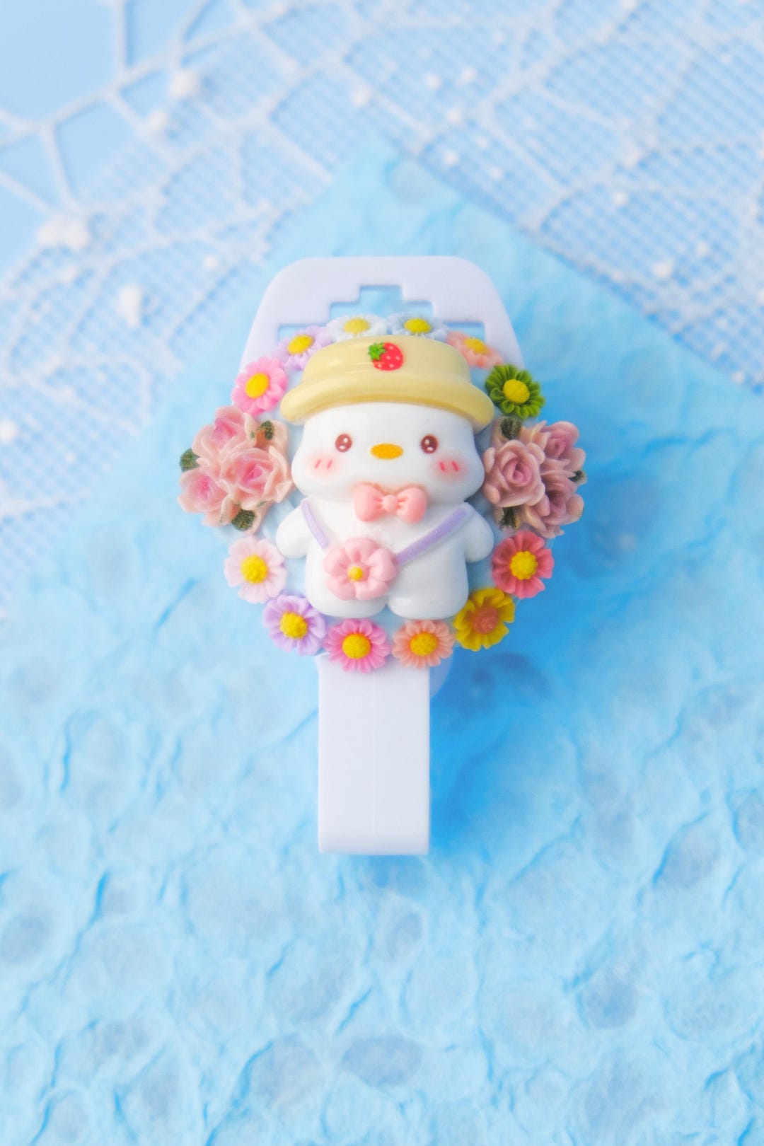 MRI Safe Cute Flower Duck Decoden Kawaii, Retractable Badge Reel ...