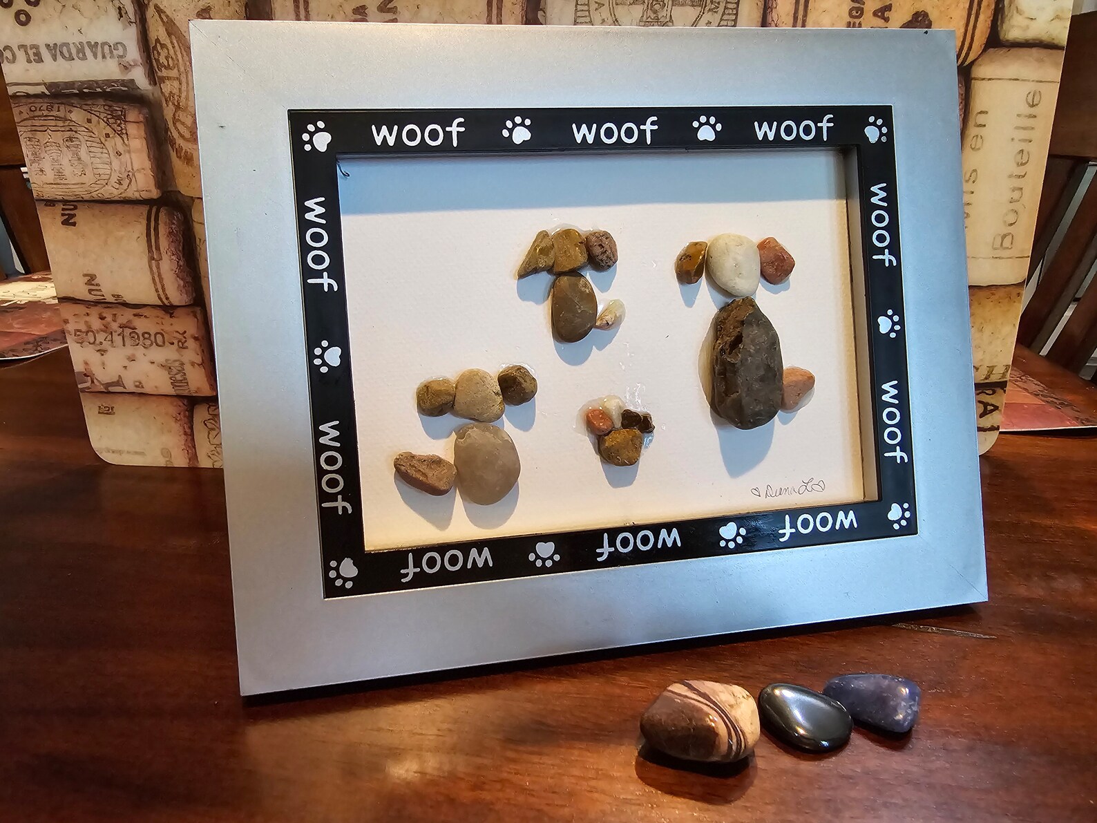 Pebble Art Three Dogs - Etsy