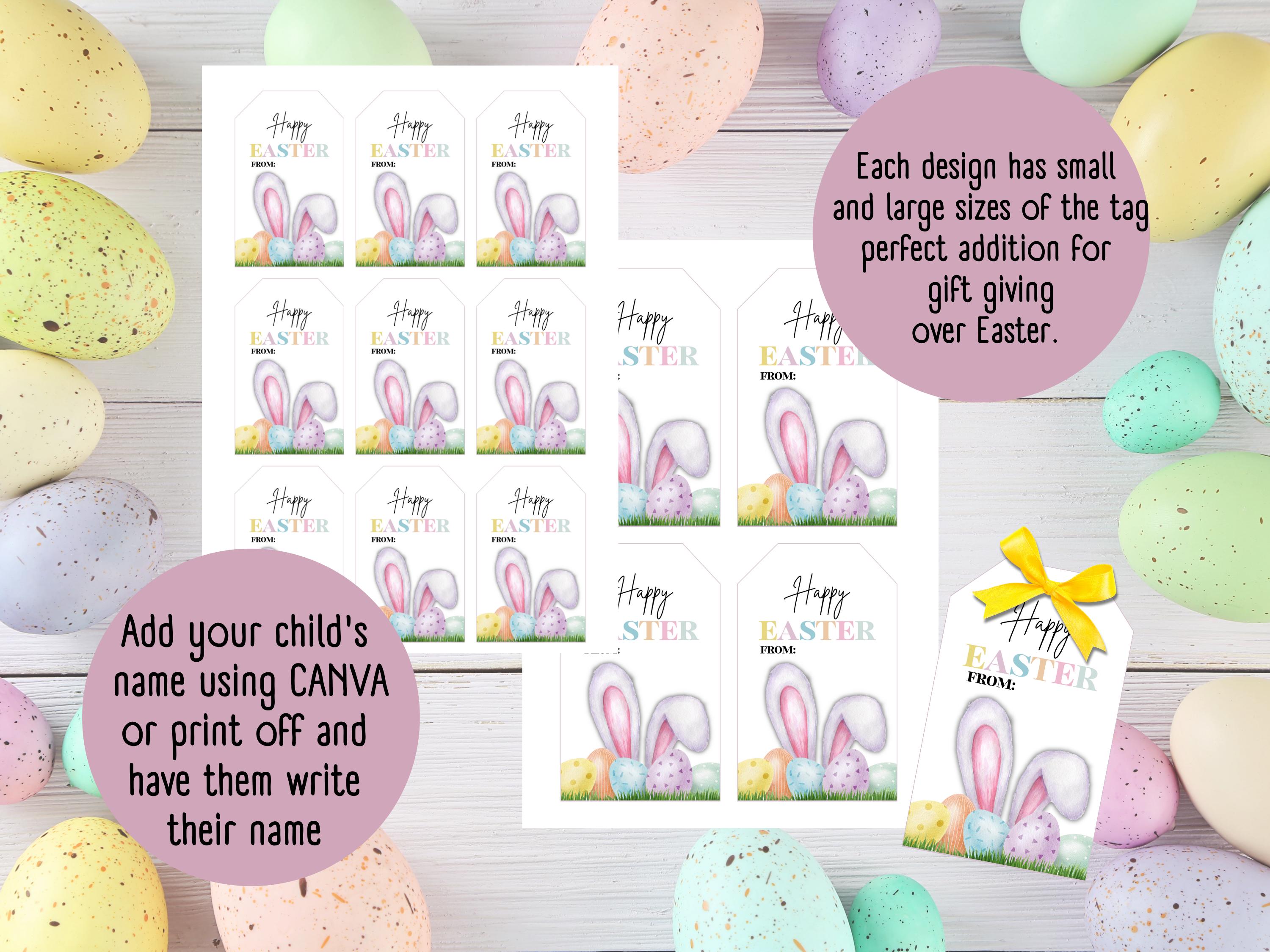 Instant Download Easter Gift Tags for Kids, DIY Easter Gift Tag ...